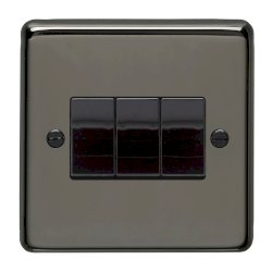 Eurolite Stainless Steel Black Nickel 4 Gang 20amp DP Engraved ...