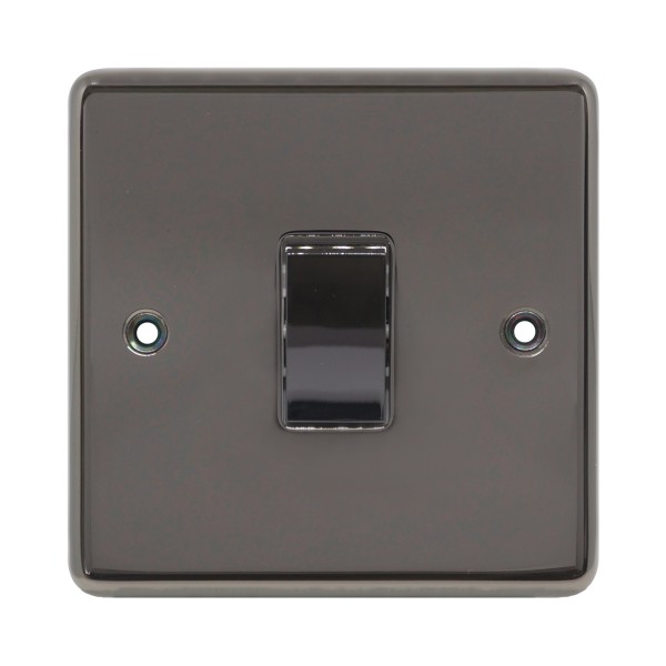 Eurolite Stainless Steel Black Nickel 1 Gang Intermediate Switch with ...