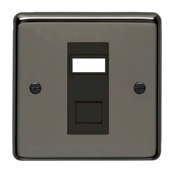 Eurolite Stainless Steel Black Nickel 1 Gang Data Socket with Black ...