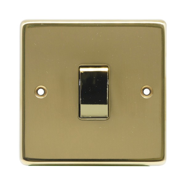 Eurolite Stainless Steel Polished Brass 1 Gang Intermediate Switch with ...