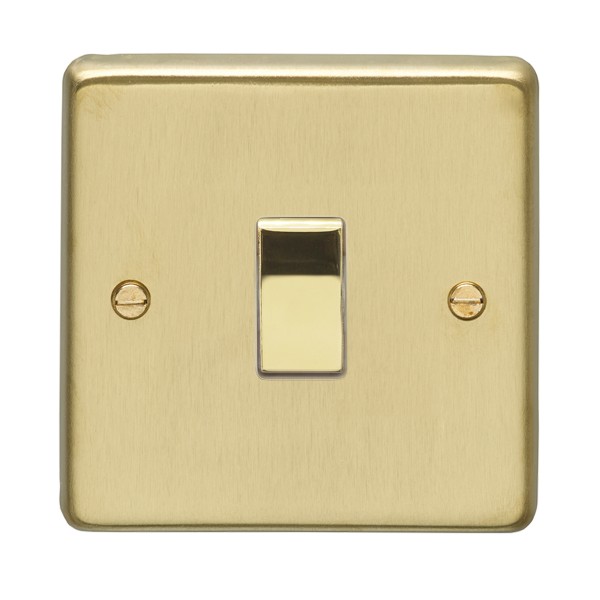 Eurolite Stainless Steel Satin Brass 1 Gang Intermediate Switch with ...