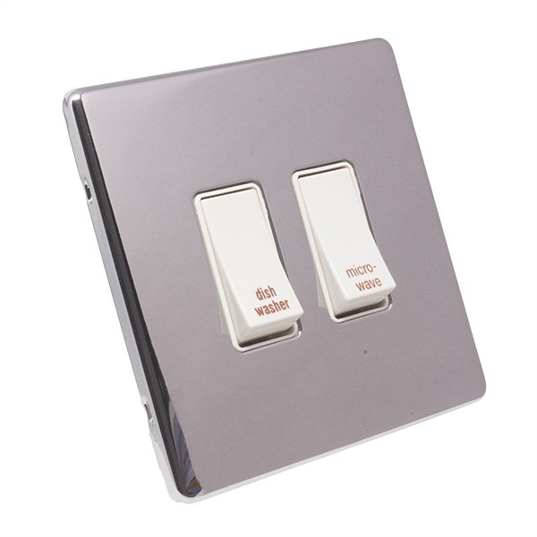 Eurolite Concealed 6mm Polished Chrome 2 Gang 20amp Double Pole ...