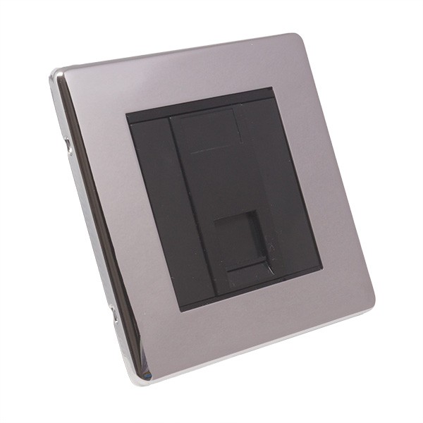 Eurolite Concealed 6mm Polished Chrome 1 Gang RJ45 Data Socket with ...