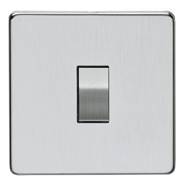 Eurolite Concealed Fix Flat Plate CSC1SW Satin Chrome 1 Gang 10amp 2way ...