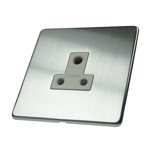 Eurolite Concealed Fix Flat Plate CSC5AUSO-W Satin Chrome 1 Gang 5amp ...