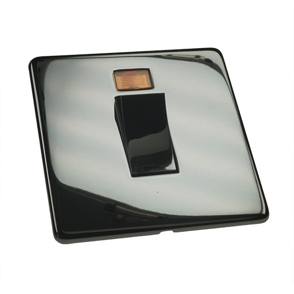 Eurolite Concealed Fix Flat Plate Black Nickel 1 Gang 45amp Double Pole ...