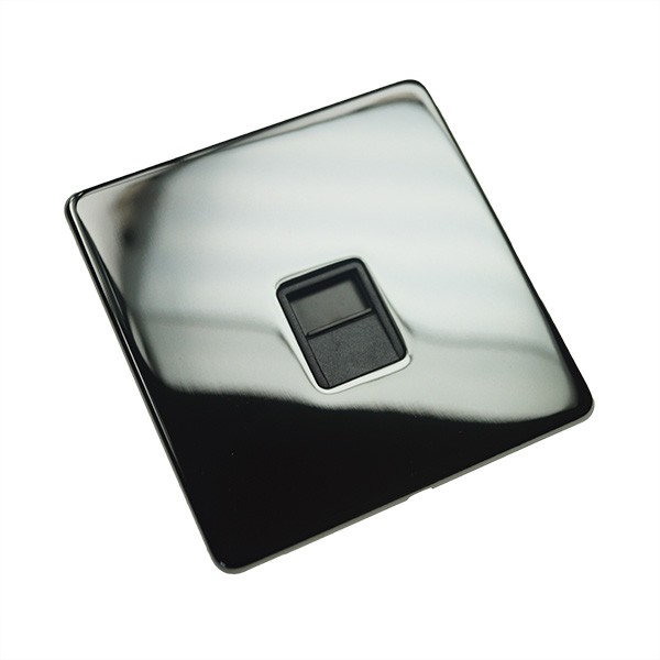 Eurolite Concealed Fix Flat Plate CBN1S-B Black Nickel 1 Gang Telephone ...