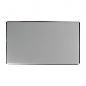 Eurolite Concealed Fix Flat Plate Black Nickel 2 Gang Blank Plate | UKES