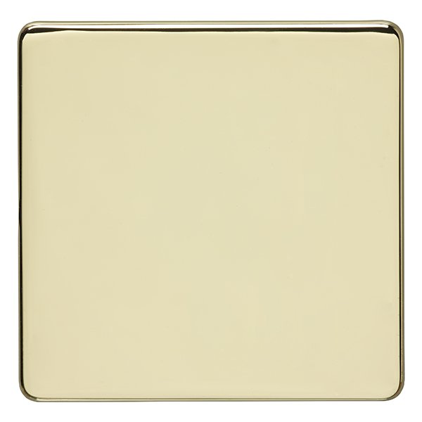 Eurolite Concealed Fix Flat Plate CPB1B Polished Brass 1 Gang Blank ...