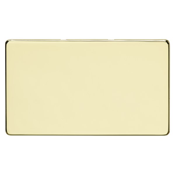 Eurolite Concealed Fix Flat Plate CPB2B Polished Brass 2 Gang Blank ...