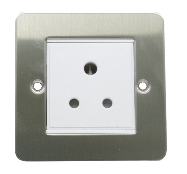 Eurolite Enhance Flat Plate Satin Stainless 1 Gang 5A Unswitched Socket ...