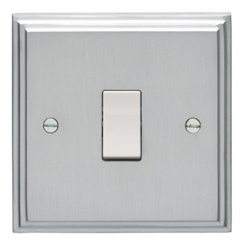 Eurolite Stepped Edge Satin Chrome 1 Gang Intermediate Switch with ...