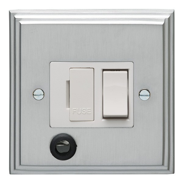 Eurolite Stepped Edge Satin Chrome 13amp Switched Fuse Spur Flex Outlet ...
