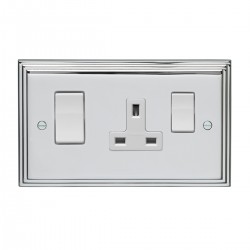 Eurolite Stepped Edge SPCSHS-W Polished Chrome 2 Gang Dual Voltage ...