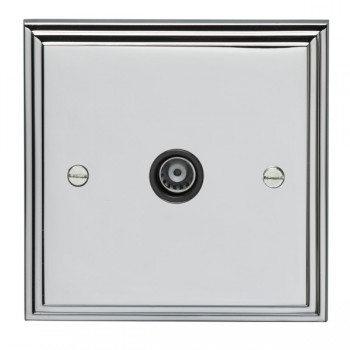 Eurolite Stepped Edge SPC1TV-B Polished Chrome 1 Gang TV Outlet with ...