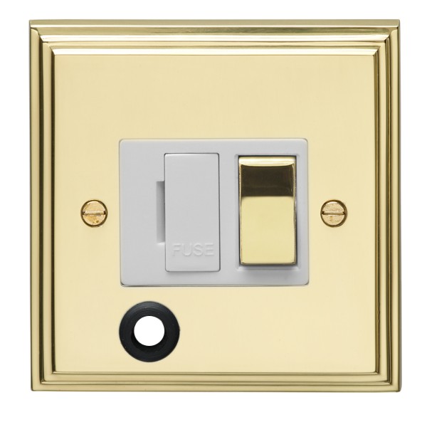 Eurolite Stepped Edge Polished Brass 13amp Switched Fuse Spur Flex ...