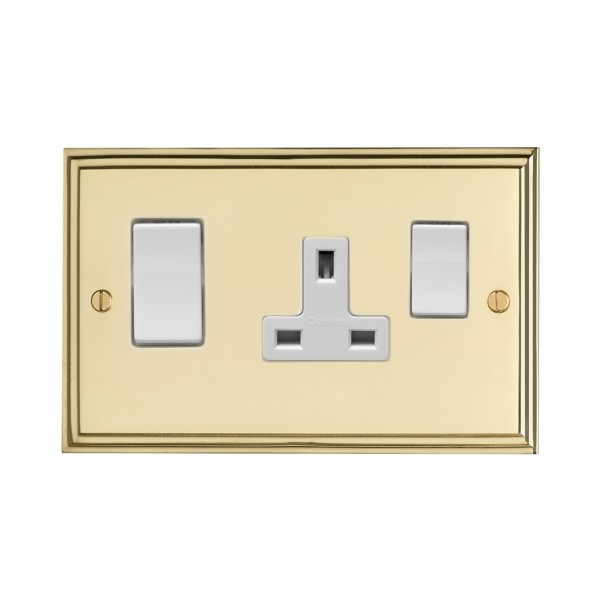 Eurolite Stepped Edge Polished Brass 2 Gang 45amp Double Pole Switch ...