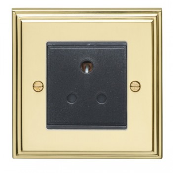 Eurolite Stepped Edge Polished Brass 1 Gang 5amp Unswitched Socket with ...