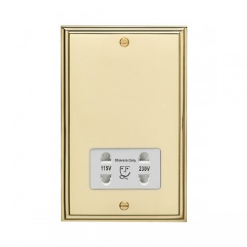Eurolite Stepped Edge SPBSHS-W Polished Brass 2 Gang Dual Voltage ...