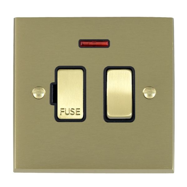 Hamilton Cheriton Victorian Satin Brass 13A Double Pole Switched Fused ...