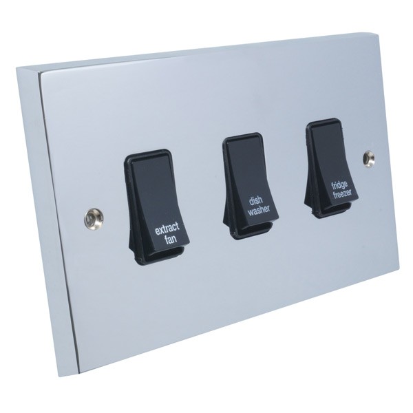 Eurolite Victorian Polished Chrome 3 Gang 20amp DP Engraved Appliance ...