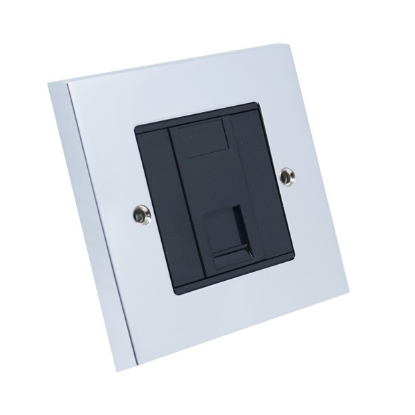 Eurolite Victorian CRJ45-B Polished Chrome 1 Gang Data Socket with ...