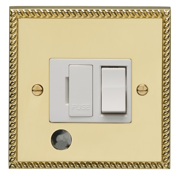 Eurolite Georgian Polished Brass 13amp Switched Fuse Spur Flex Outlet ...