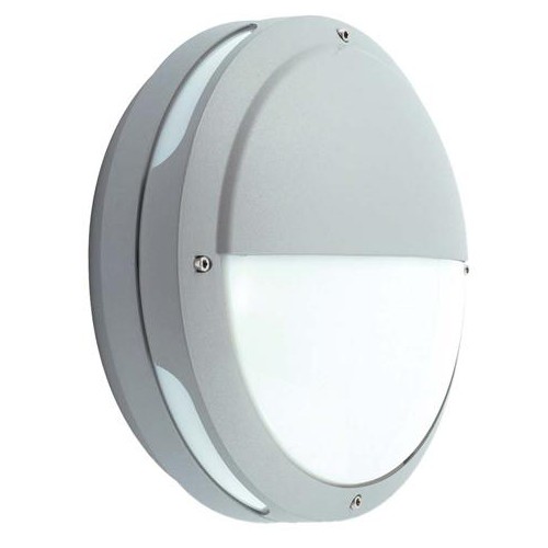 Ansell Lighting Tardo CFL Silver Grey Wall Light with Microwave Sensor ...