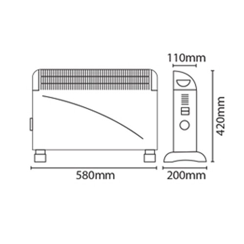 Eterna CFAN 2KW Convector Heater with Turbo Fan | UKES