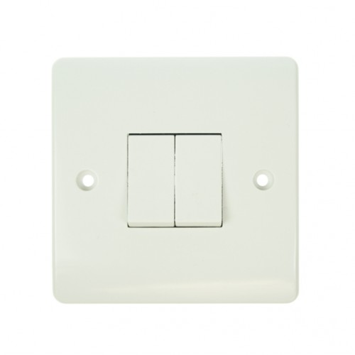 Click Mode Double 10amp 2 Way White PVC Switch, Switches and Sockets ...