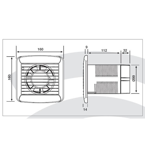 Xpelair SL100 4 Slimline Single Speed AC Axial Fan Low Profile | UKES