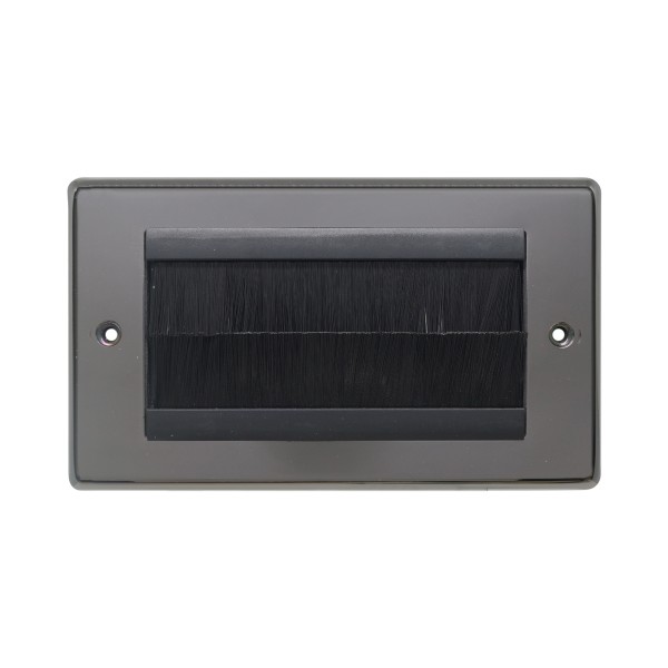 Eurolite Stainless Steel Black Nickel 2 Gang Brush Plate with Black ...