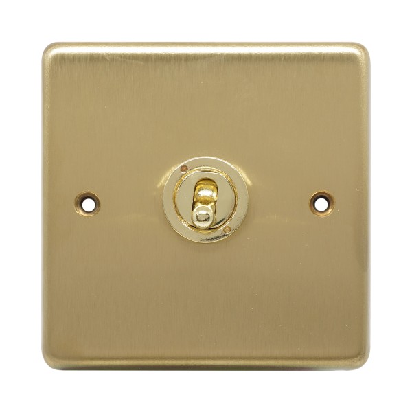 Eurolite Stainless Steel Satin Brass 1 Gang 10 Amp 2 Way Toggle Switch ...