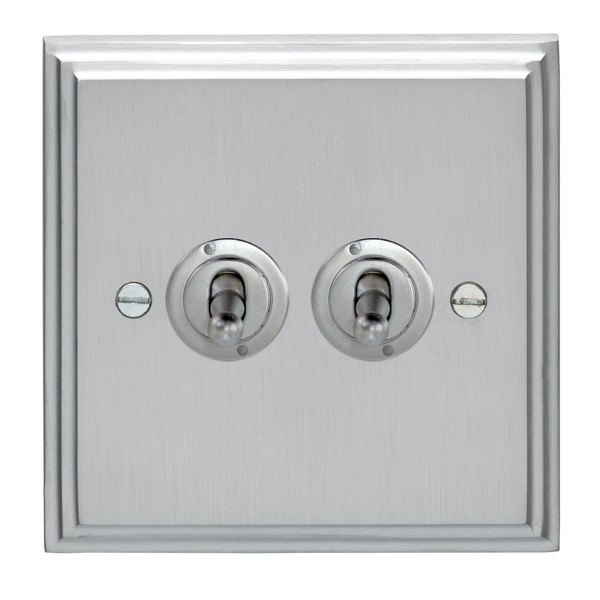 Eurolite Stepped Edge Satin Chrome 2 Gang 10 Amp 2 Way Toggle Switch ...