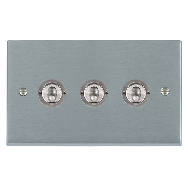 Hamilton Cheriton Victorian Satin Chrome 3 Gang 20AX 2 Way Toggle ...