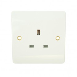 Click Mode Single 13amp White PVC Socket, Switches and Sockets, UK ...
