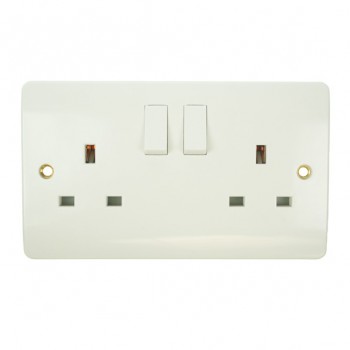 Click Mode Double 13Amp White PVC Socket at UK Electrical Supplies