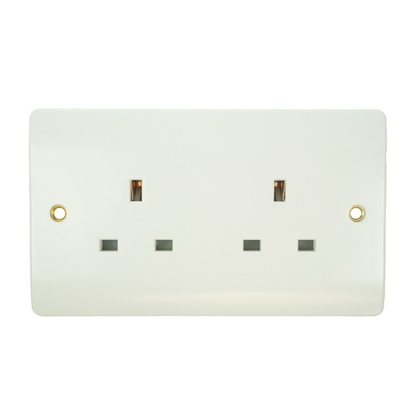 Click Mode Double 13amp White PVC Unswitched Socket, Switches and ...
