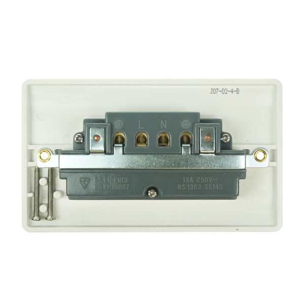 Click Mode Double 13amp White PVC Unswitched Socket, Switches and ...
