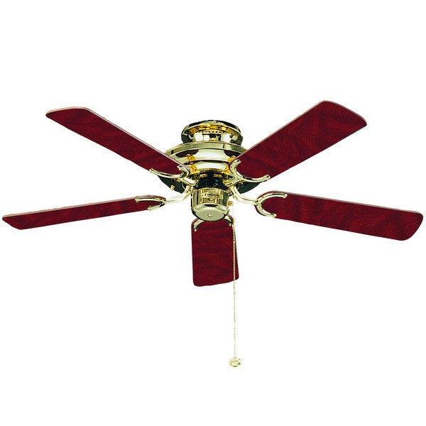 Fantasia Mayfair 42 inch Pull Cord Polished Brass Ceiling Fan with ...