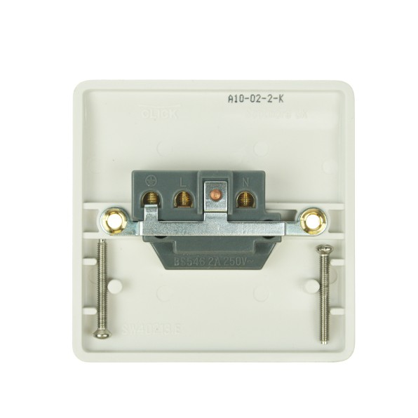 Click Mode Single 2amp White PVC Round Pin Socket, Switches and Sockets ...