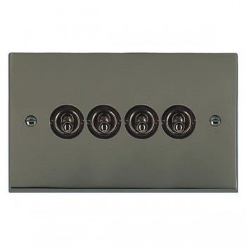 Hamilton Cheriton Victorian Black Nickel 4 Gang 20AX 2 Way Toggle ...