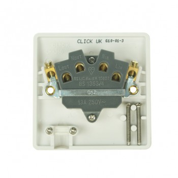 Click Mode White PVC Unswitched Fused Spur Connection Unit with with ...