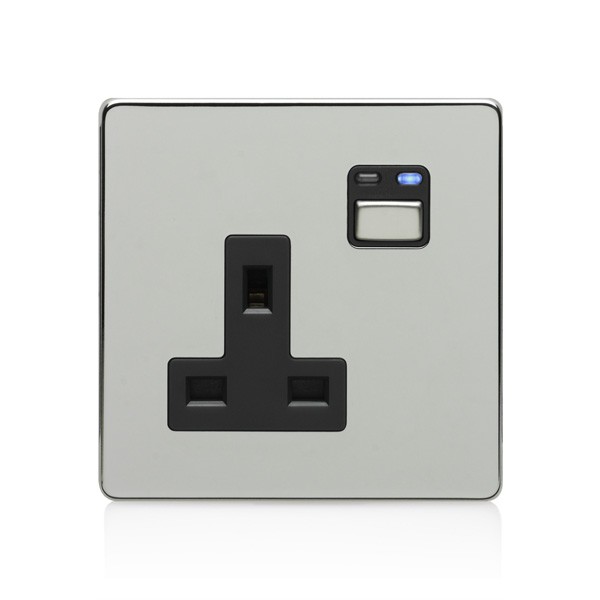 Buy the LightwaveRF Chrome 1 Gang 13A Socket at UK Electrical Supplies