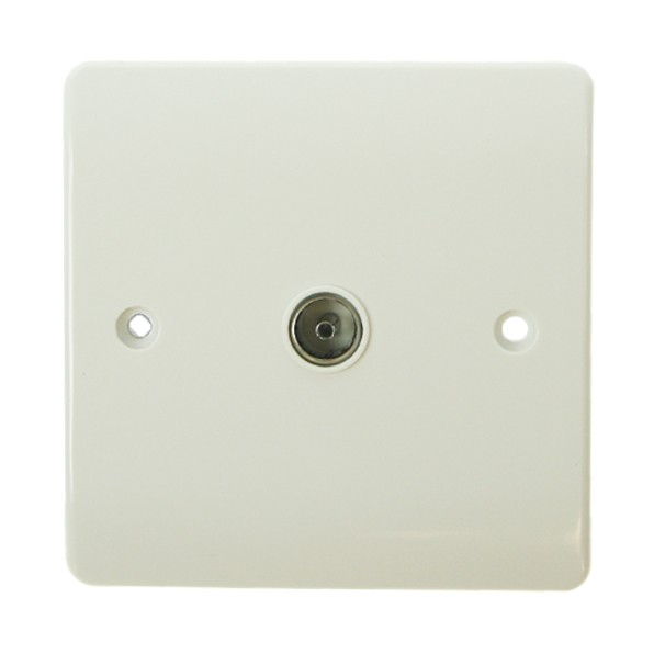 Click Mode Single White PVC Coaxial Socket, Switches and Sockets, UK ...