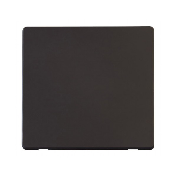 Click Definity Flat Plate Screwless 1 Gang Black Blank Plate Insert ...