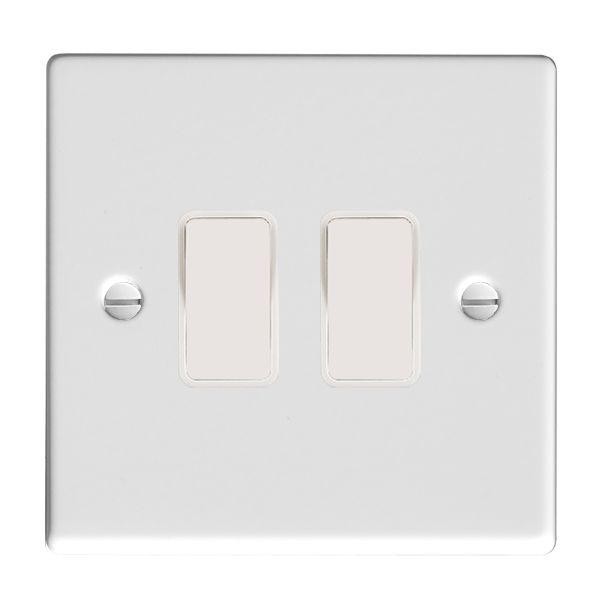 Hamilton Hartland Gloss White 2 Gang Push To Make Retractive Switch ...