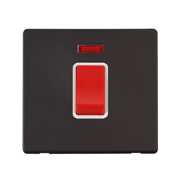 Click Definity Flat Plate Screwless 45A 1 Gang Double Pole Polar White ...