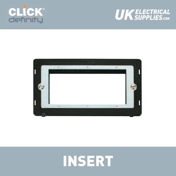 Click Definity Flat Plate Screwless Black Double Plate Quad Aperture ...