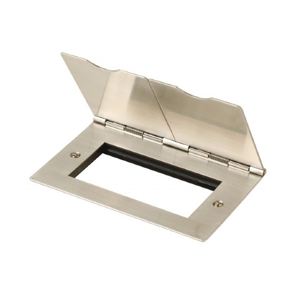 Click 2 Gang New Media Floor Plate Twin Aperture Stainless Steel at UK ...